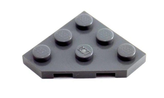 10 LEGO DARK Grey Wedge Plate 3 x 3 without Corner Triangle (2450) - 10 ...