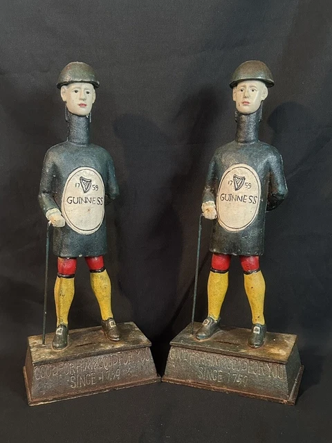 PAIR OF ORIGINAL vintage midcentury heavy cast iron Guinness Money ...