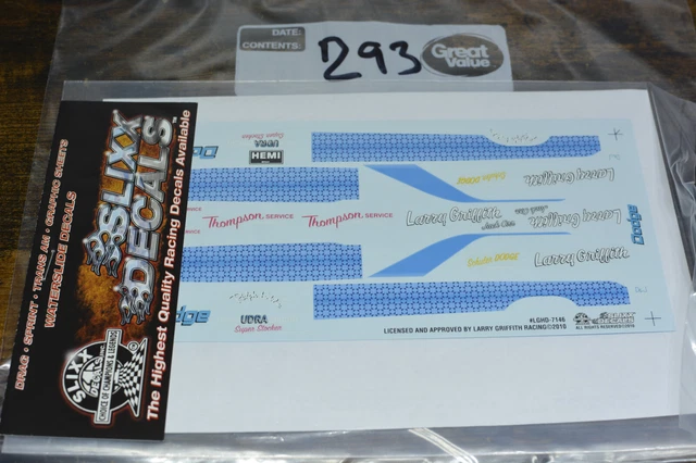 SLIXX DECALS LARRY Griffith '68 '69 '70 Hemi Dart Drag Racing Model Car ...