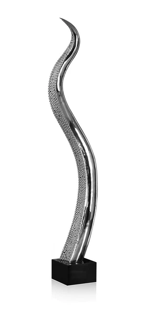 ÉNORME INOX SCULPTURE " Serpent " Avec Couleur Argent Inlay. Hauteur ...