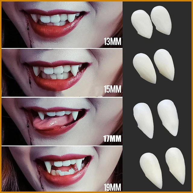 13/15/17/19MM HALLOWEEN COSPLAY Denture Vampire Teeth Fang Costume ...