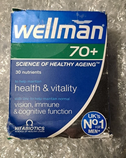 WELLMAN 70+ HEALTH Vitality Vitamin Mineral Tablets for Men exp 12/27 ...