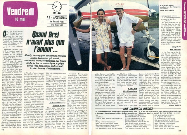 COUPURE DE PRESSE Clipping 1984 Jacques Brel (2 pages) EUR 5,00 - PicClick FR