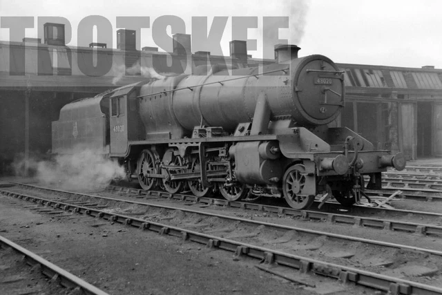 LARGER NEGATIVE BR British Railways Steam Loco 48020 Class 8F Rugby ...