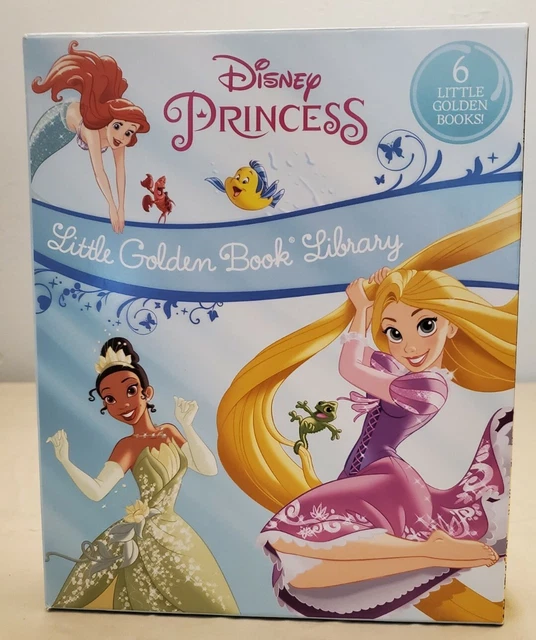 DISNEY PRINCESS LITTLE Golden Book Library 6 Books Tangled Cinderella ...