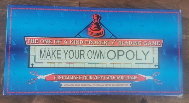 MAKE YOUR OWN Opoly Monopoly Board Game Create Personalise Custom ...