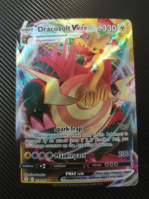 POKÉMON TCG DRACOZOLT VMAX Evolving Skies 059/203 Holo Ultra Rare $3.75 - PicClick CA
