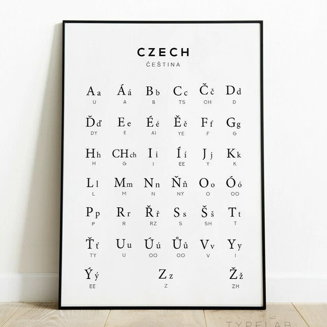 CZECH ALPHABET PRINT, Czech Repubic Alphabet Chart Poster, Wall Art £13 ...