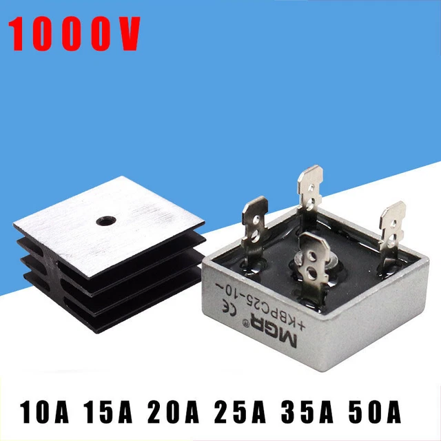 1000V METAL CASE Single Phase Diode Bridge Rectifier Heatsink 10 15 20 ...