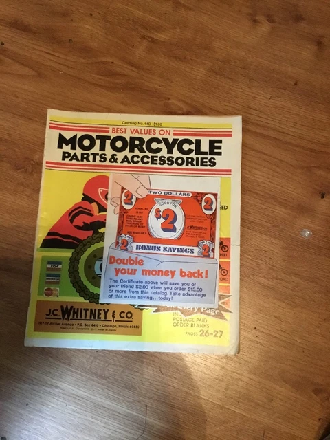 JC WHITNEY MOTORCYCLE Parts & Accessories Catalog No.11C 1978 $17.77 ...