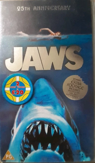 JAWS 25TH ANNIVERSARY Edition VHS Video 2000 With Exclusive Extra Footage £9.99 - PicClick UK