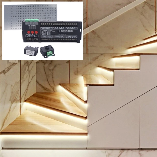LED STAIR LIGHT Controller 36-Way Stair Steps Stairway Motion Sensor ...