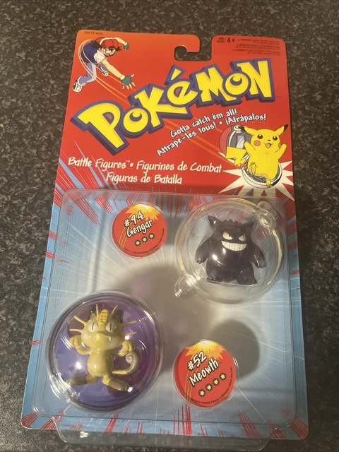 ORIGINAL VINTAGE POKÉMON Battle Figures Gengar & Meowth Sealed Box ...