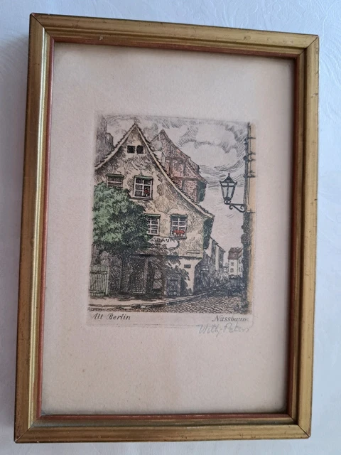 VINTAGE ANTIKER KUPFERSTICH Alt BERLIN Nussbaum RADIERUNG SIGNIERT PETERS WETLY EUR 15,00 ...