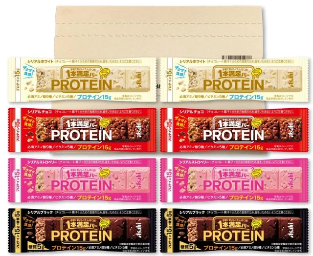 ASAHI PROTEIN SNACK Bar random Assortment 8 Bars 4 Flavors Set Japan ...