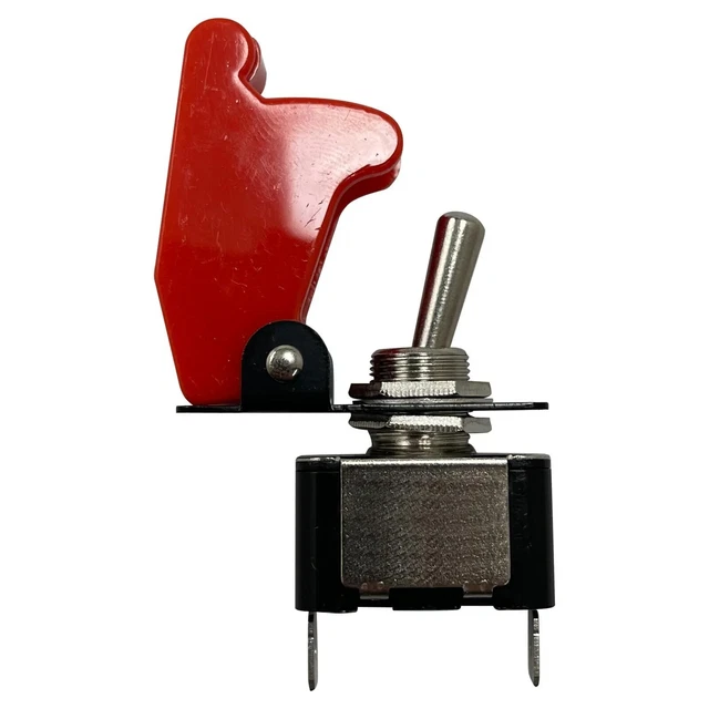 HEAVY DUTY ON Off Metal Toggle Switch 10A 12V & Red Switch Flip Up ...