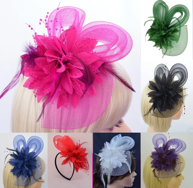 SPRING RACE RACING Party Melbourne Cup Feather Fascinator Headband Clip ...