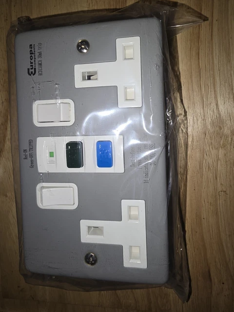 13A DOUBLE SWITCHED Socket With RCD Metal Clad Surface Mount £13.20 ...
