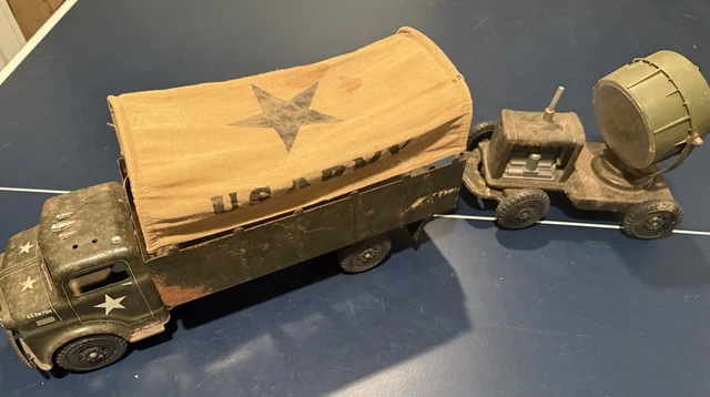 RARE VINTAGE 1950S Marx Lumar Covered Army Transport Truck And ...
