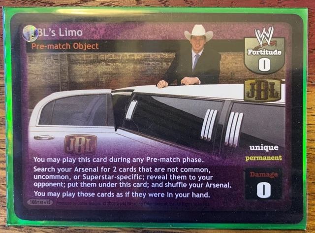 WWE RAW DEAL JBL's Limo JBL Prematch Event Card Ultra Rare Foil WWF CCG ...