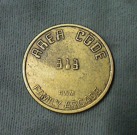 AREA CODE 313 Detroit Gaming Token Chip Arcade Amusement Coin No Cash ...
