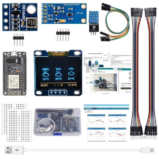 ESP8266 WEATHER STATION DIY Kit With 0.96 OLED Display D1 Mini WIFI BLT ...