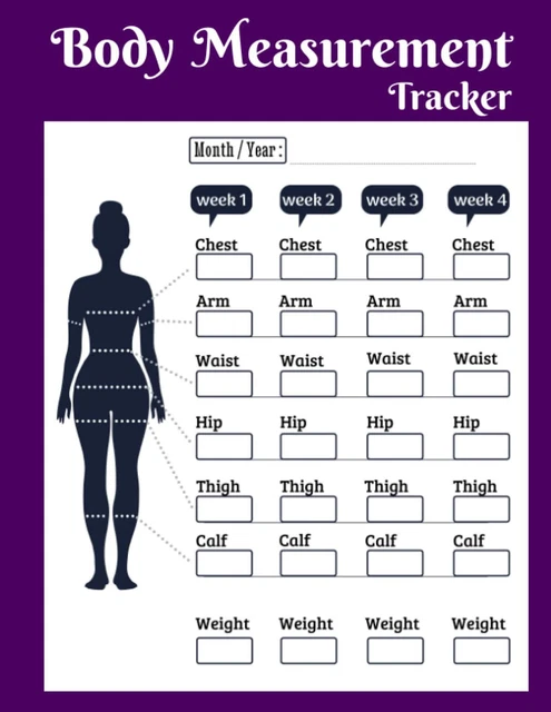 BODY MEASUREMENT TRACKER weekly weight and body measurements progress ...