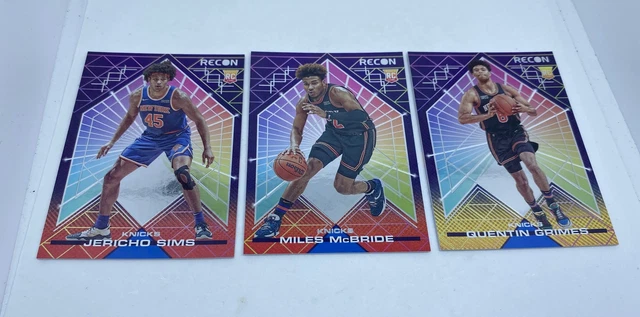 2021-22 RECON QUENTIN GRIMES, Miles McBride, Jericho Sims ROOKIE KNICKS ...