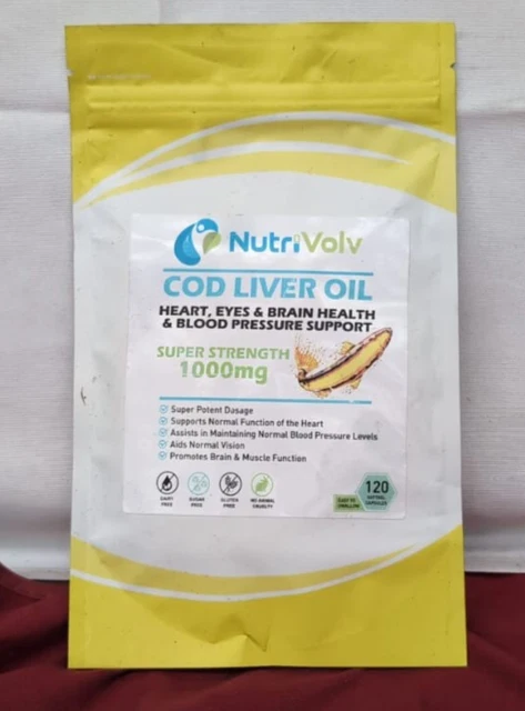 COD LIVER OIL High Strength 1000mg Heart Brain and Joint Healthcare 120 ...