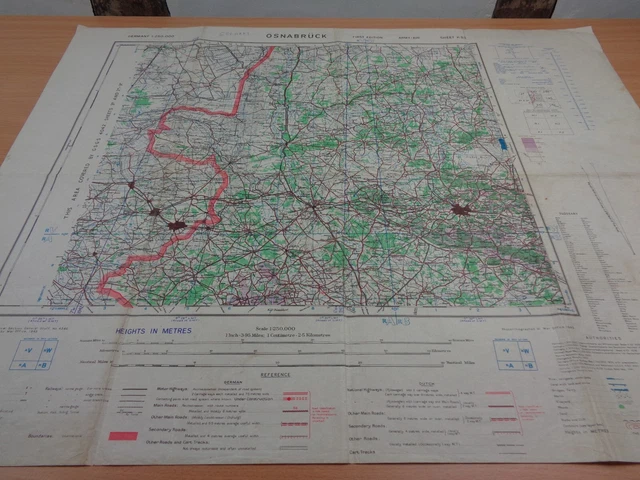 WW2 RAF / Army map of GERMANY entitled "OSNABRUCK" (+ DUTCH BORDER) £34 ...