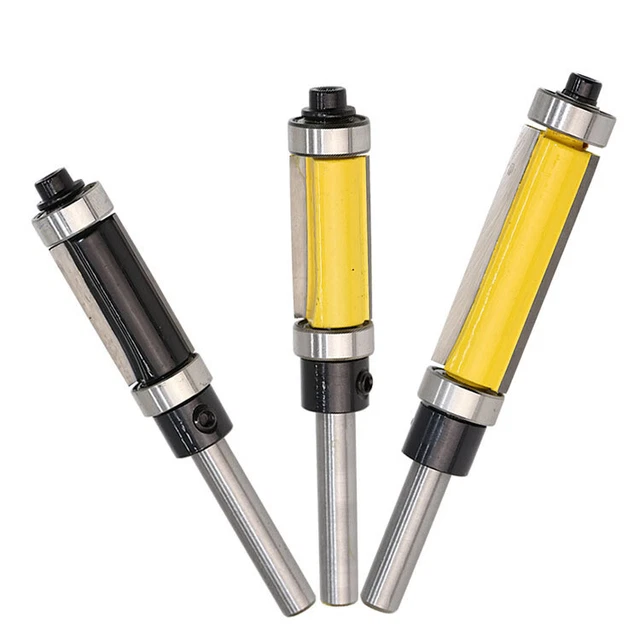 FLUSH TRIM ROUTER Bit 1/4 Shank Straight Template Pattern Double ...