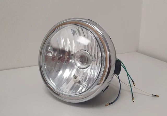 7& BLACK ROUND Motorcycle Headlamp Headlight Unit £19.99 - PicClick UK