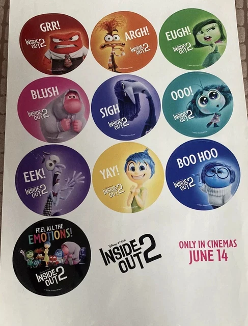 DISNEY/PIXAR INSIDE OUT 2 Sticker Set £3.50 - PicClick UK