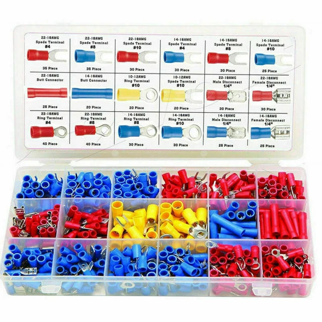 520X COSSE ISOLÉES A Sertir Electrique Plate Connecteur Assortiment PVC Cuivre EUR 23,99 ...