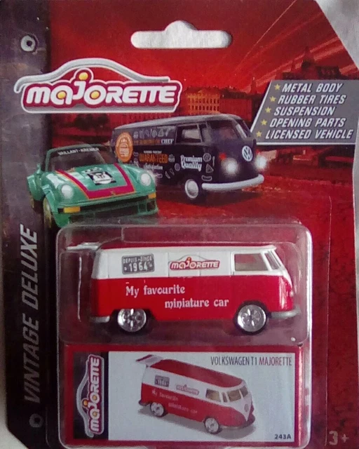 RARE MAJORETTE VW T1 Fourgon De Livraison Rouge & Blanc 1:75 Neuf ...