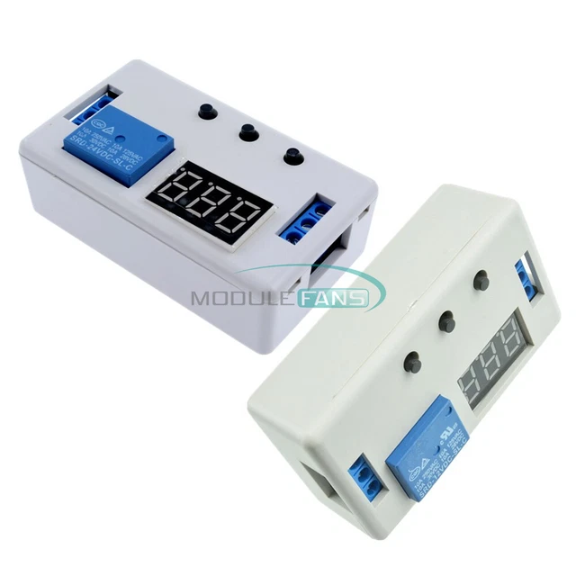 12V/24V LED AUTOMATION Delay Timer Control Relay Module PCB Board White ...