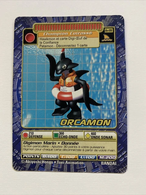CARTE DIGIMON ORCAMON BO-186 - Carte Digimon série rare français Toei ...