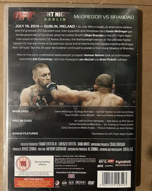 UFC FIGHT NIGHT Dublin - McGregor vs. Brandao DVD 2 Discs VGC EUR 5,32 ...