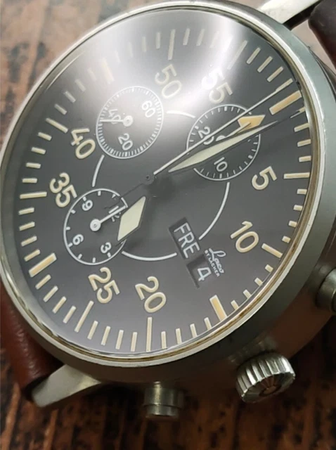 LACO GERMAN MILITARY pilots Automatic Day/date Chronograph, Swiss ETA ...