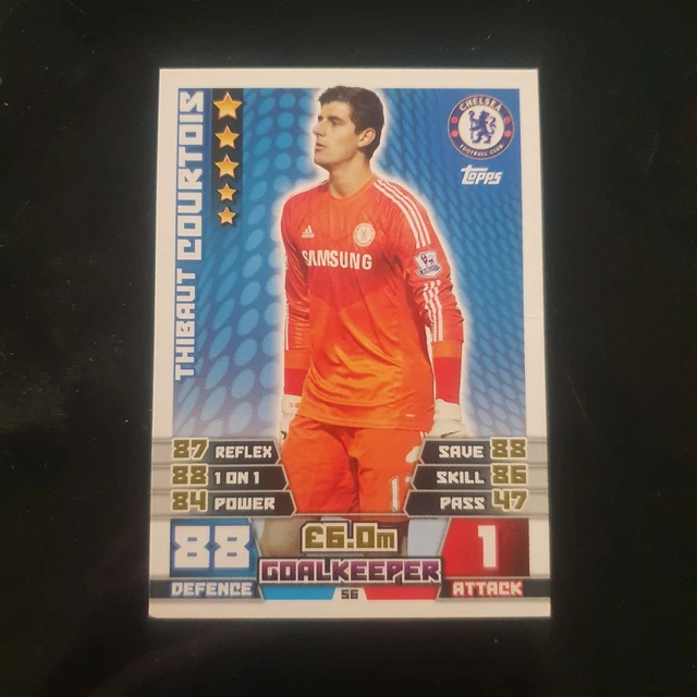 CARTE FOOTBALL THIBAUT Courtois Chelsea FC Match Attax 2014/15 #56 EUR ...
