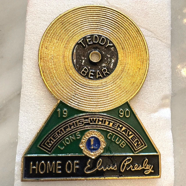 VINTAGE ELVIS PRESLEY Graceland Lions Club Memphis Whitehaven 1990 Pin ...