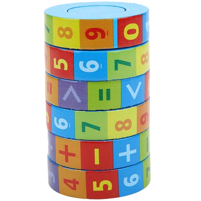 NUMBER PUZZLE TOY Educational Digital Math Counting Cylindrical ...