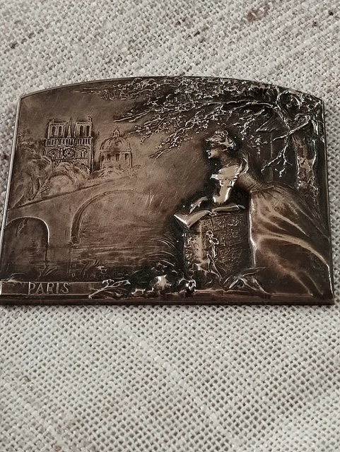 PETITE PLAQUE BRONZE Paris Cathédrale Notre Dames Signée D.C EUR 29,99 ...