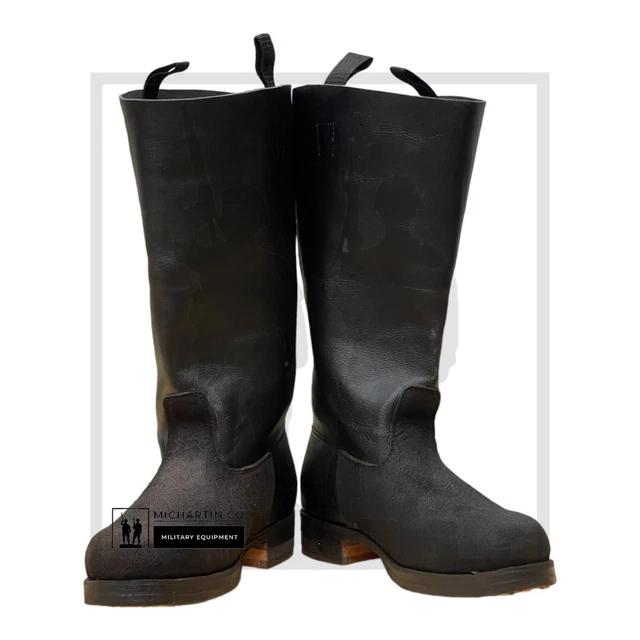 WW2 GERMAN OFFICER Men's Marching Leather Jack Boots Black, All Sizes ...