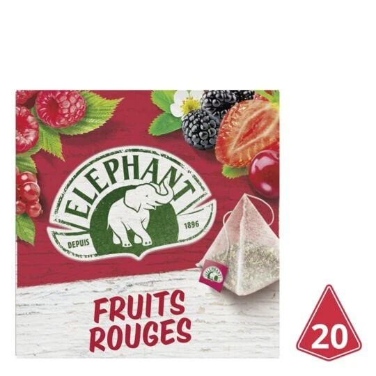 LOT DE 6 - ELEPHANT - Infusion Fruits Rouges - boite de 20 sachets ...
