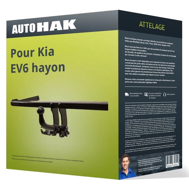 ATTELAGE POUR KIA EV6 hayon type CV démontable sans outil Auto Hak TOP ...