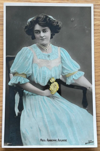 EDWARDIAN ACTRESS ADRIENNE Augarde Theatre 1909 Tinted Real Photo RPPC Postcard £7.96 - PicClick UK