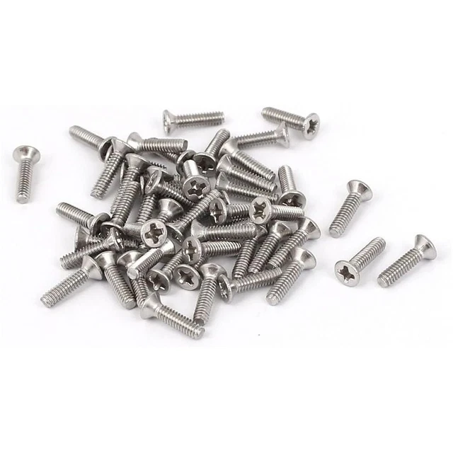 50PCS M2 X 8mm Machine Screws Silver Knobs Screws Durable Bolt Screw ...