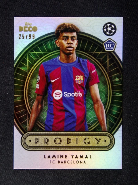 2023-24 TOPPS DÉCO LAMINE YAMAL recrue Prodigy RC vert /99 Barcelone ...