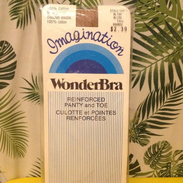 VINTAGE PANTYHOSE WONDERBRA Reinforced Panty Color Beige Size Tall ...